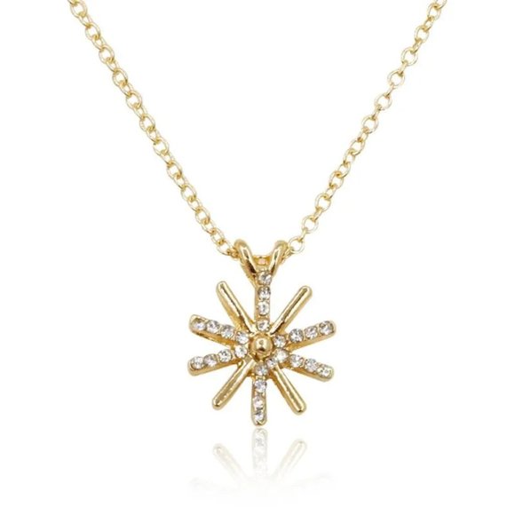 Unbranded | Jewelry | Dainty Rhinestone Starburst Star Sun Gold ...
